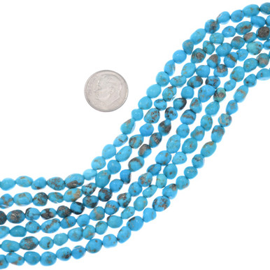 High Grade Natural Sonoran Gold Turquoise Bead Strand 18" Organic Edge ...