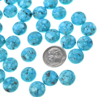 Round Turquoise Cabochons Sky Blue Unbacked 12mm 33423