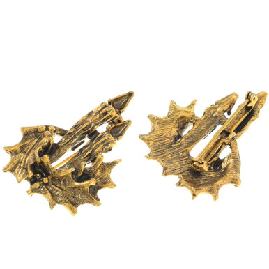 Christmas Candle Brooch Gold Plated Lapel Pin 37736