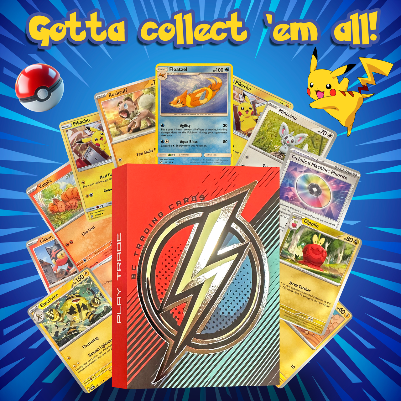 Pokemon 50 Card Lot + 1 Ultra Rare EX GX V VSTAR ex in Magnetic One Touch