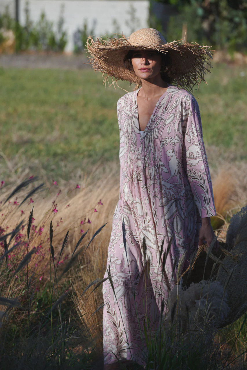 One Hundred Stars Pinch Pleat Dress ~ Sphinx Plaster Pink - Luchelle ...
