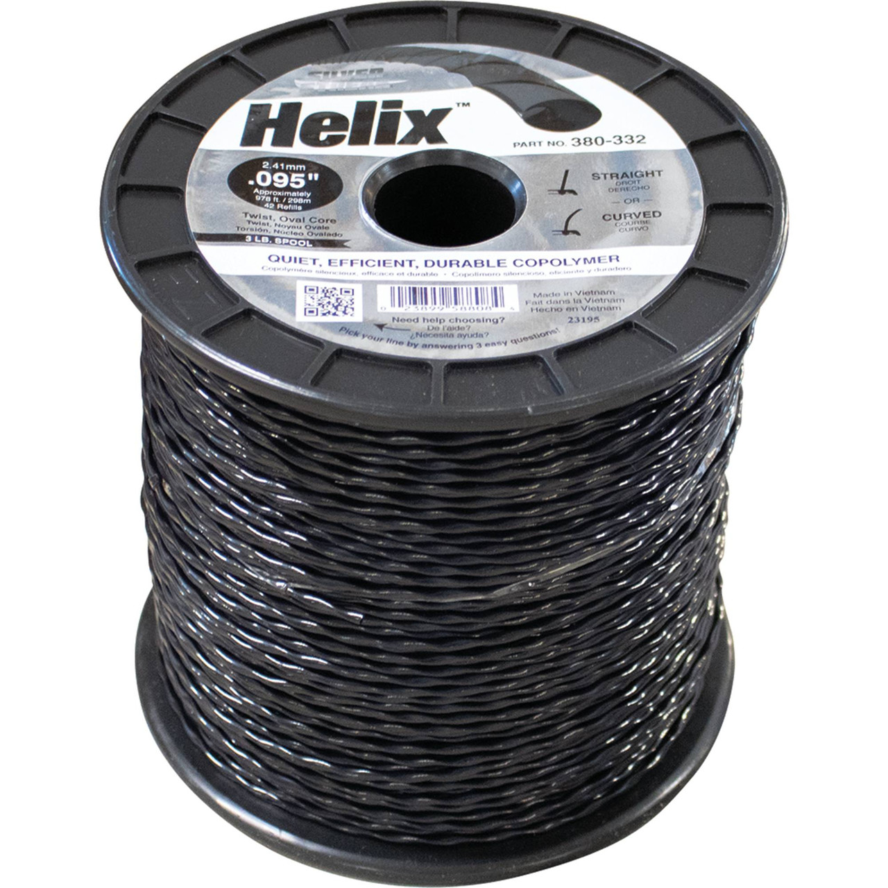 Helix Trimmer Line 978' Approximate Length, 0.095" Diameter, Black ...