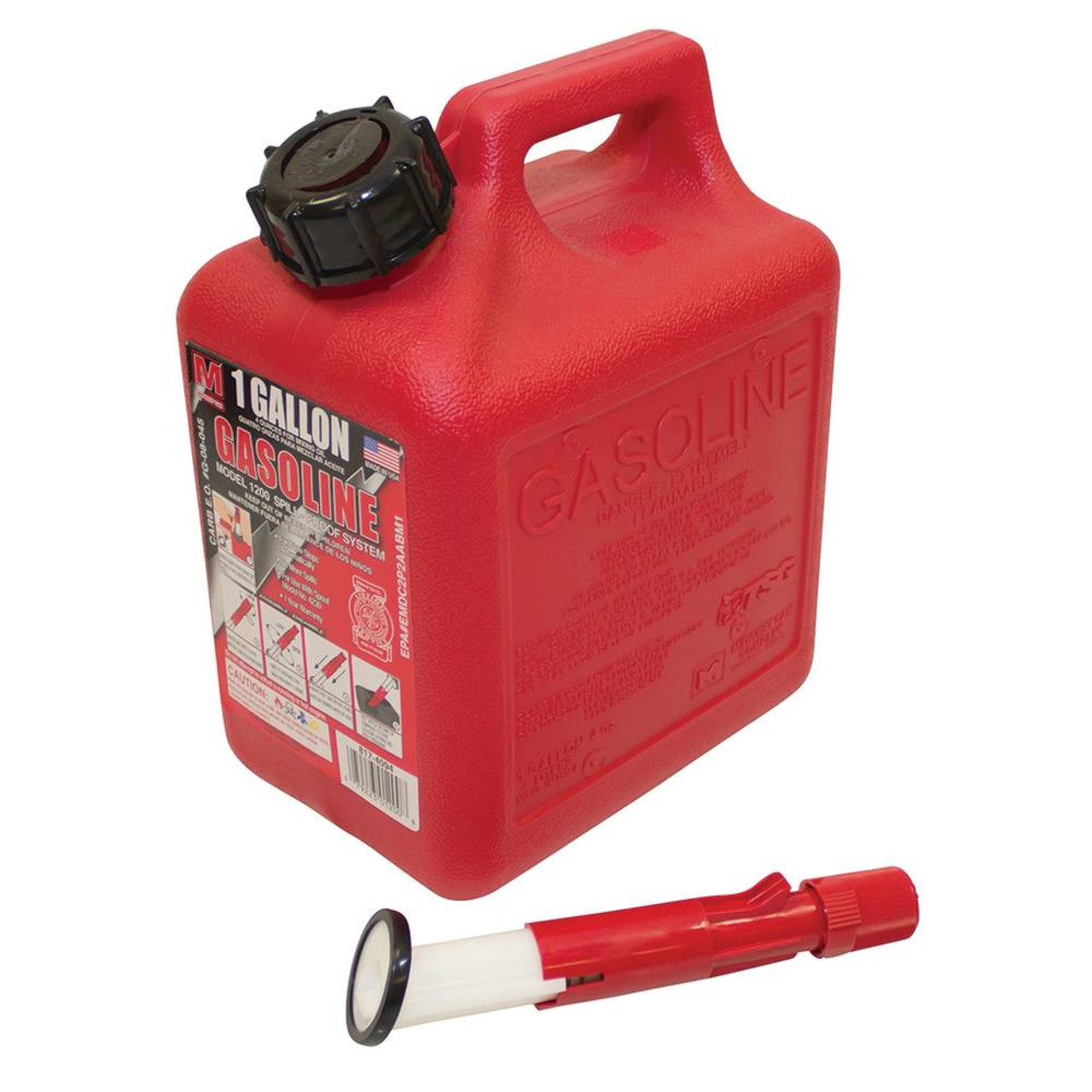 1 Gallon and 4 oz Plastic Gasoline Fuel Can 765-518 | Complete Tractor