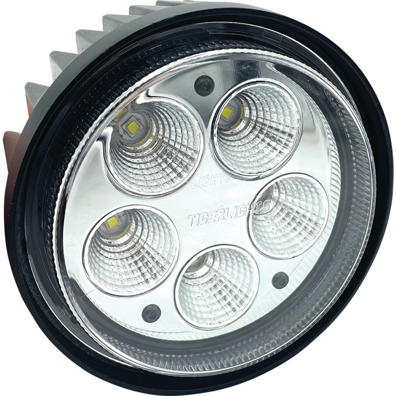 12V Tiger Lights LED Round Headlight 3.33 Amps, 30 Watts, Flood Off ...