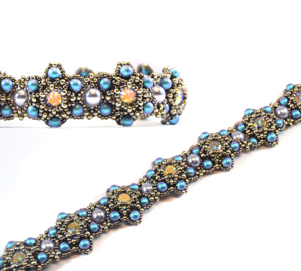 Nets & Pearls Bracelet Free Pattern - Liisa Turunen Designs