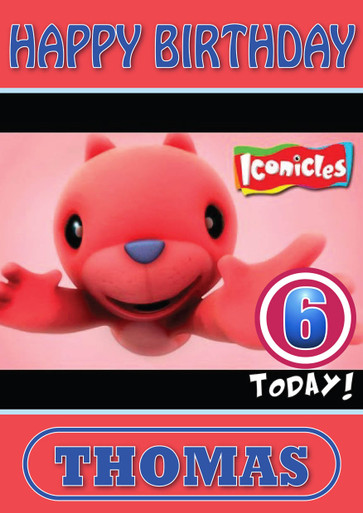 Iconicles 7 Kidshows Birthday Card - Personalised Cards
