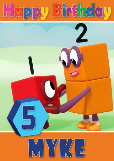 Number Blocks 11 Kidshows Birthday Card - Personalised Cards