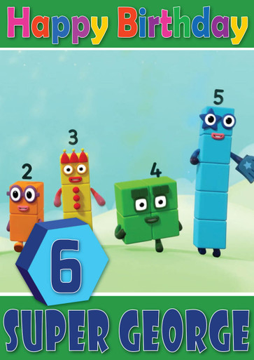 Number Blocks 12 Kidshows Birthday Card - Personalised Cards