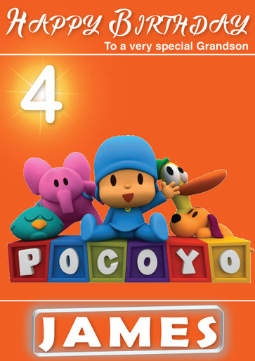 Pocoyo 1 Kidshows Birthday Card - Personalised Cards