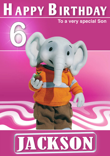 Rupert Bear 5 Kidshows Birthday Card - Personalised Cards