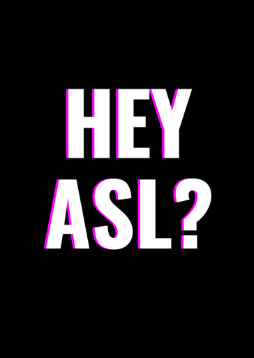 Naughty 138a Hey Asl - Solid Black Birthday Card - Personalised Cards