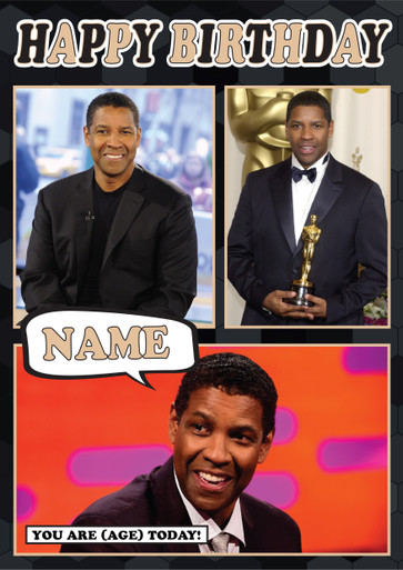 Denzel Washington Mc1231 Birthday Card - Personalised Cards