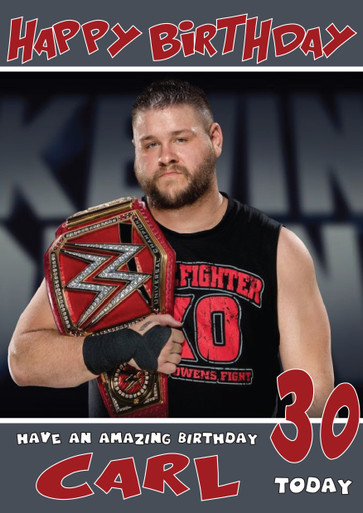 Kevin Ovens 1 Wwe Birthday Card - Personalised Cards