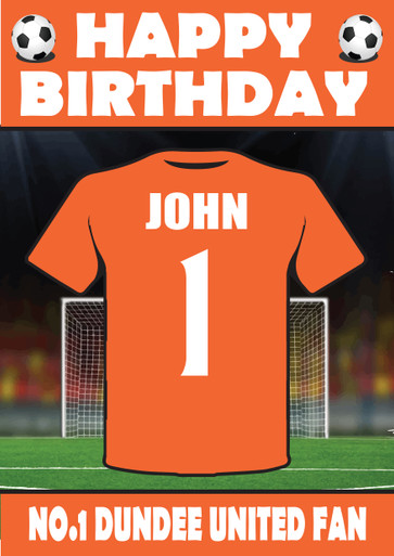 Personalised Football Fan Card Dundee United Football Birthday Card ...