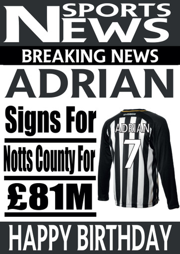 Personalised Signs For Notts County Football Birthday Card ...