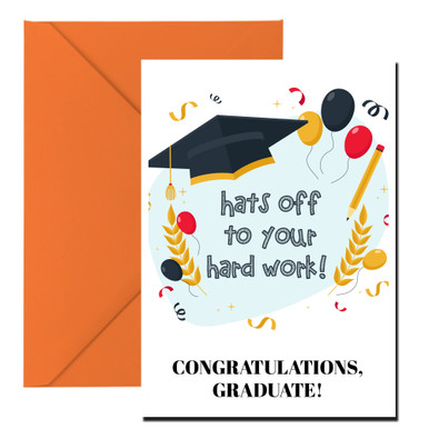 Hats off to your hard work! Congratulations, graduate! - Personalised Cards
