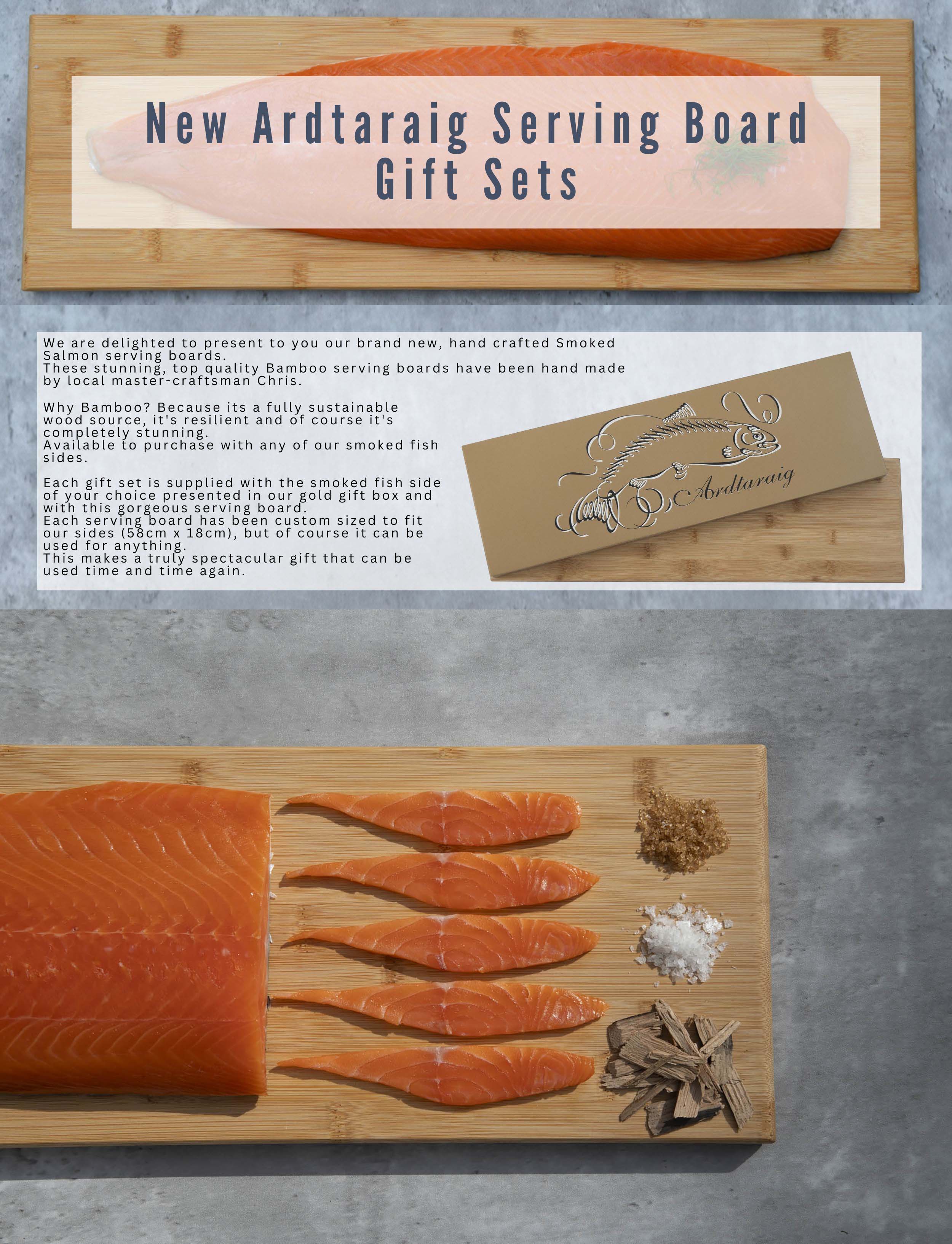 900-1.1kg Whole, Unsliced Organic Smoked Scottish Salmon & Serving ...