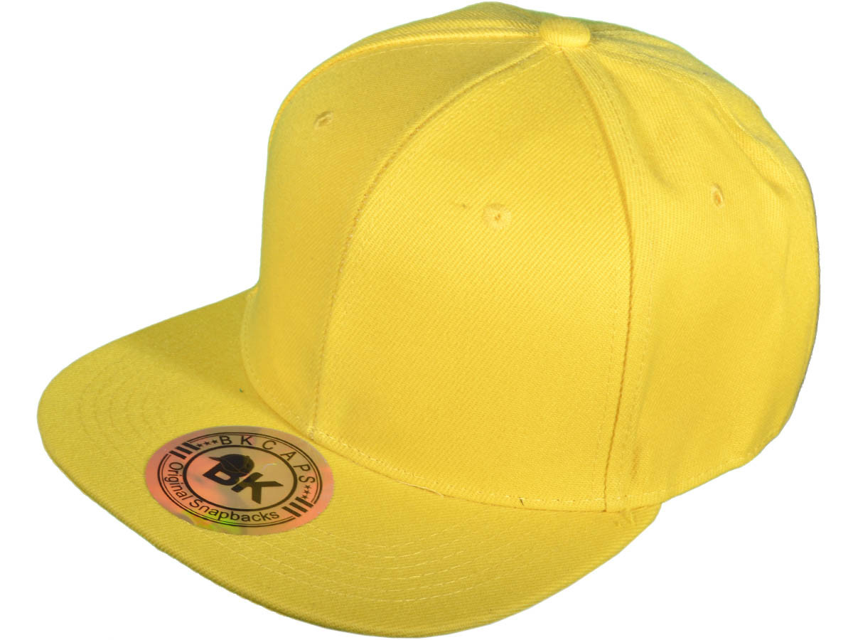 Wholesale Flat Bill Blank/Plain Snapback Hats with Same Color Underbill ...