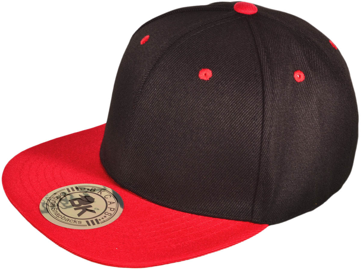 Wholesale Flat Bill Blank/Plain Snapback Hats with Same Color Underbill ...