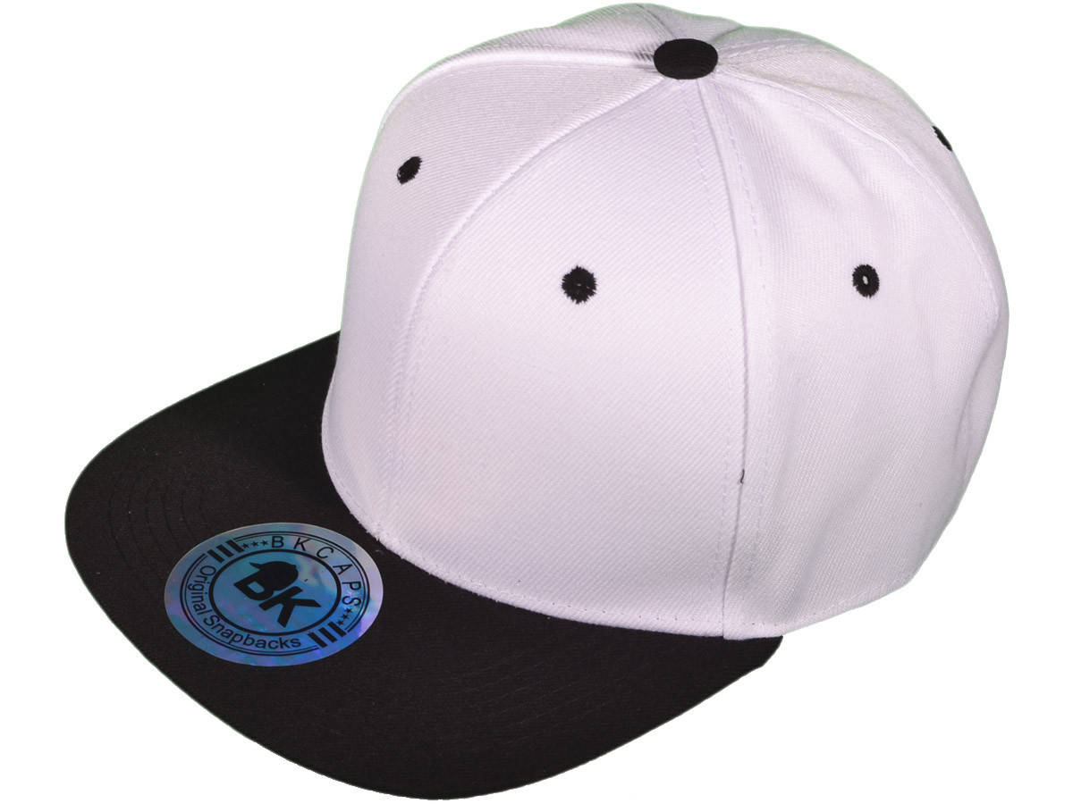 Wholesale Flat Bill Blank/Plain Snapback Hats with Same Color Underbill ...