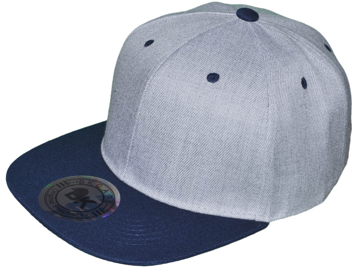 Wholesale Flat Bill Blank/Plain Snapback Hats with Same Color Underbill ...