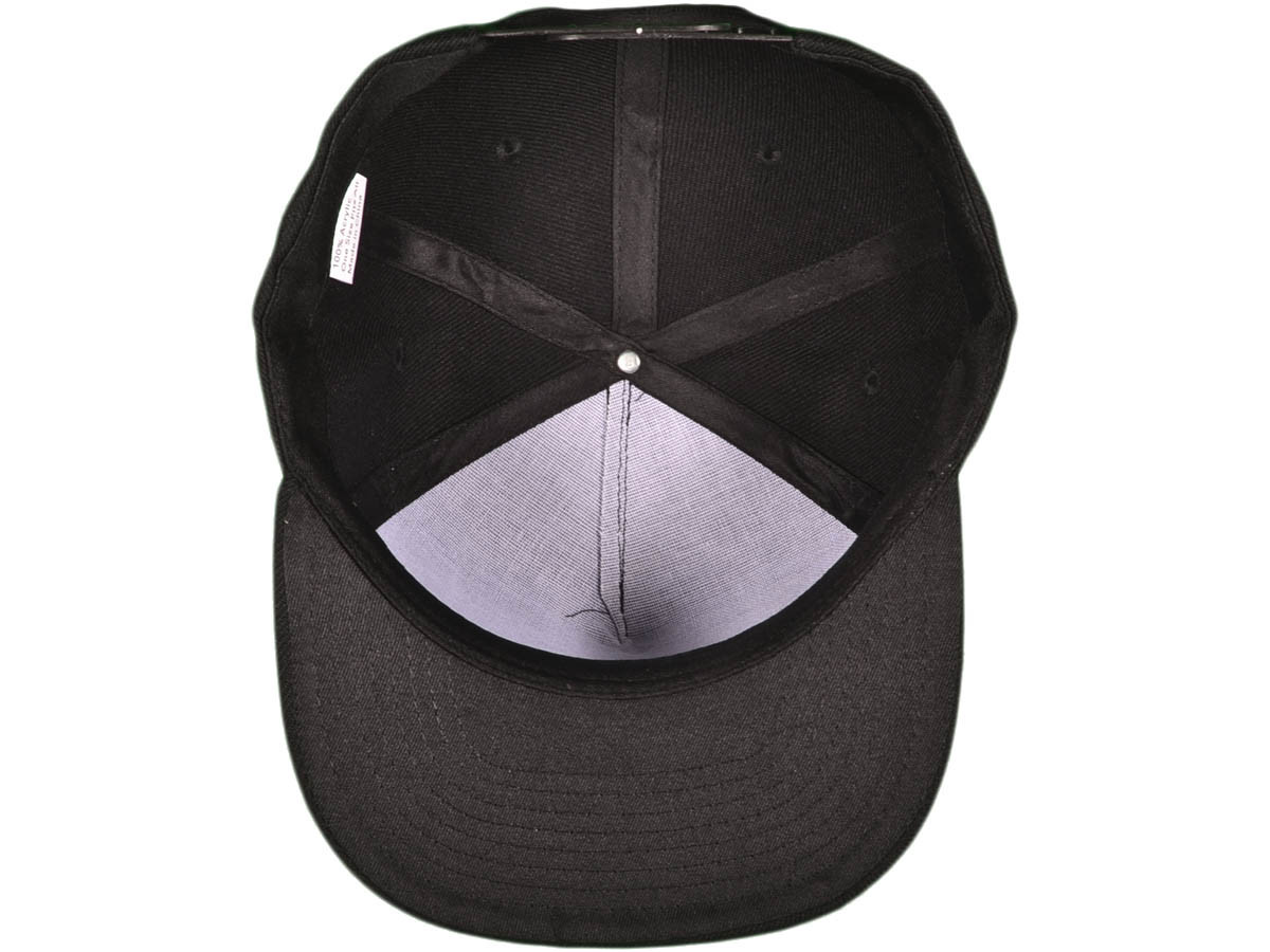 Wholesale BK Caps Flat Bill 5 Panel Snapback Hats with Same Color Underbill (Black)