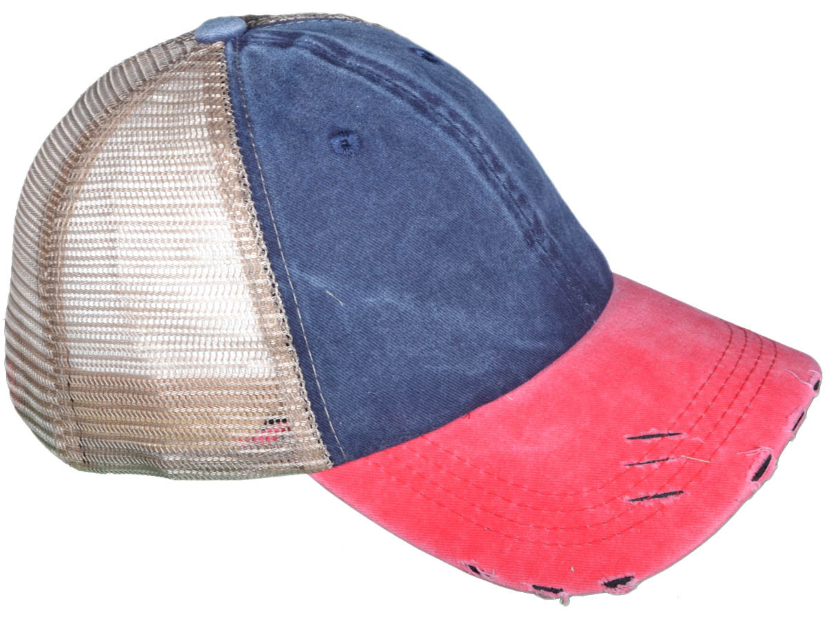 Wholesale Distressed Mesh Trucker Hats - BK Caps Low Profile ...