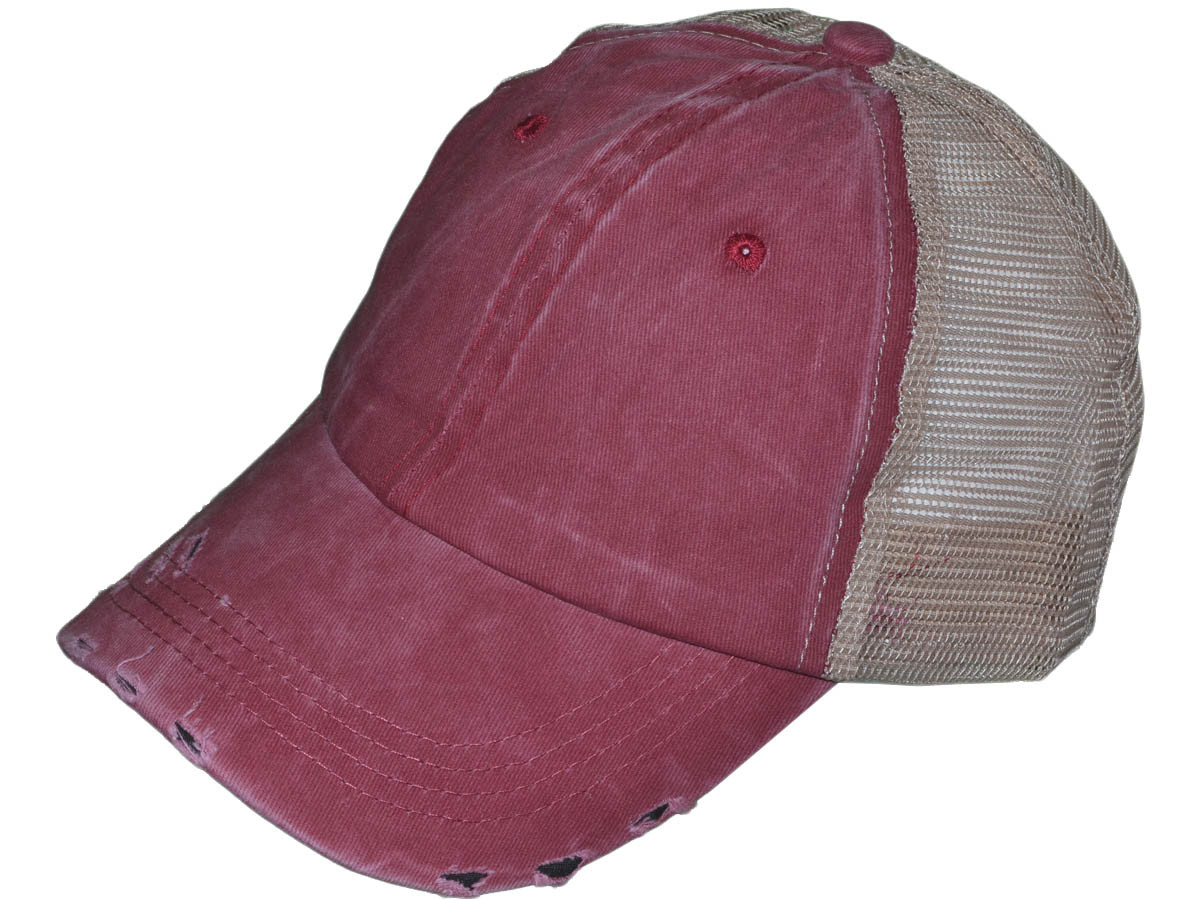 Wholesale Distressed Mesh Trucker Hats - BK Caps Low Profile ...