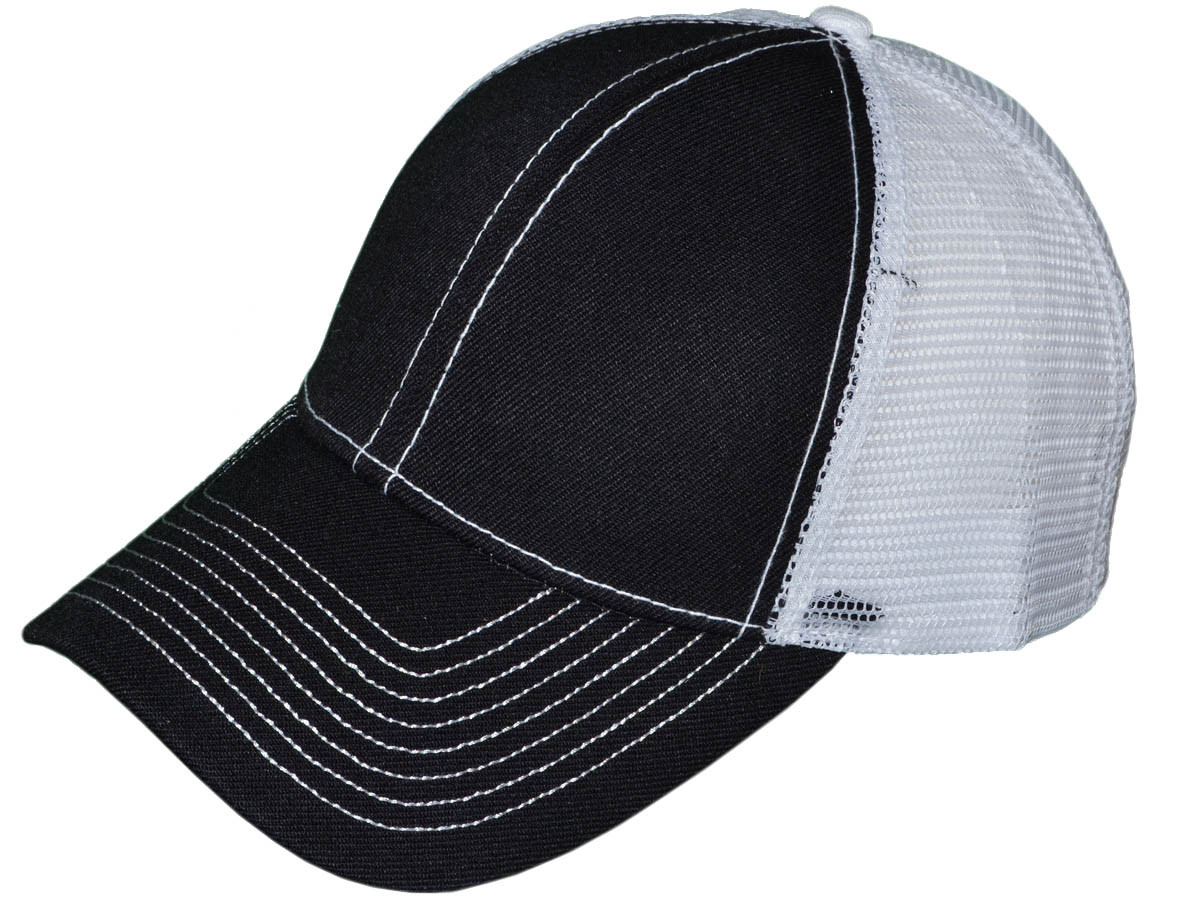 Wholesale Contrast Stitching Trucker Hats - BK Caps Low Profile 6 Panel ...