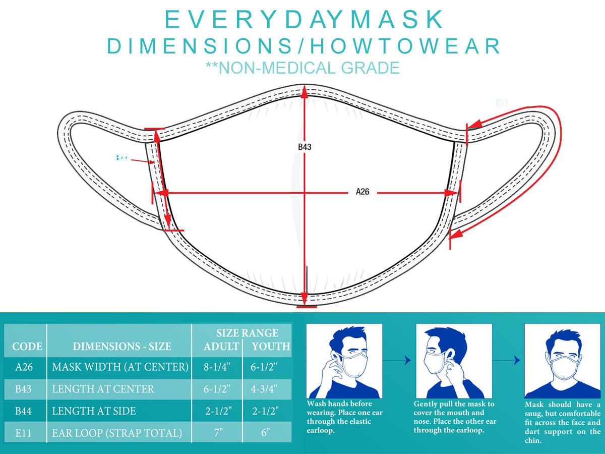 Face Mask - Gildan Adult + Youth Everyday Mask Anti-Corona white