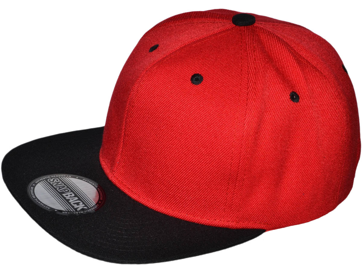 Wholesale Flat Bill Blank/Plain Snapback Hats with Same Color Underbill ...