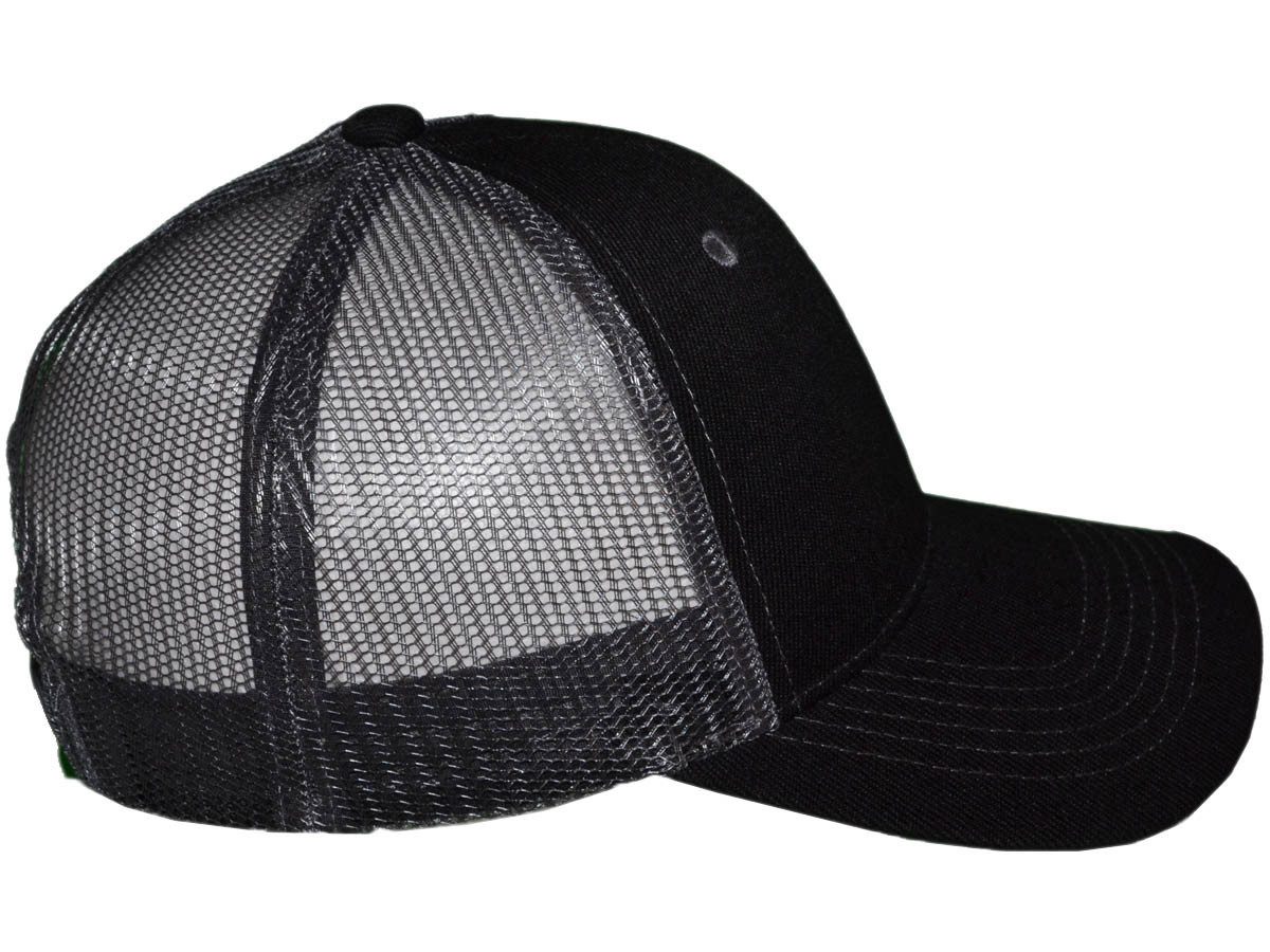 Youth Wholesale BK Caps Structured polyester Trucker Mesh Hats (Black)