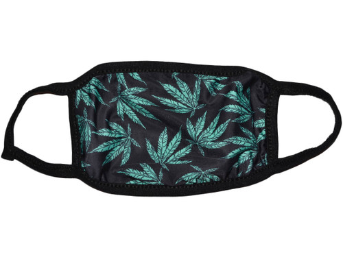 Marijuana Cannabis Face Masks Unisex Reusable (Black & Green) Anti ...