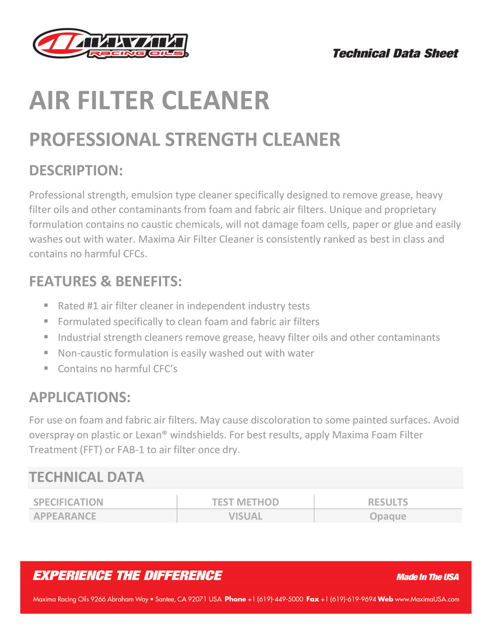 Maxima Filter Liquid Cleaner 1.82 Litre (6 Per Box) | RaceFX
