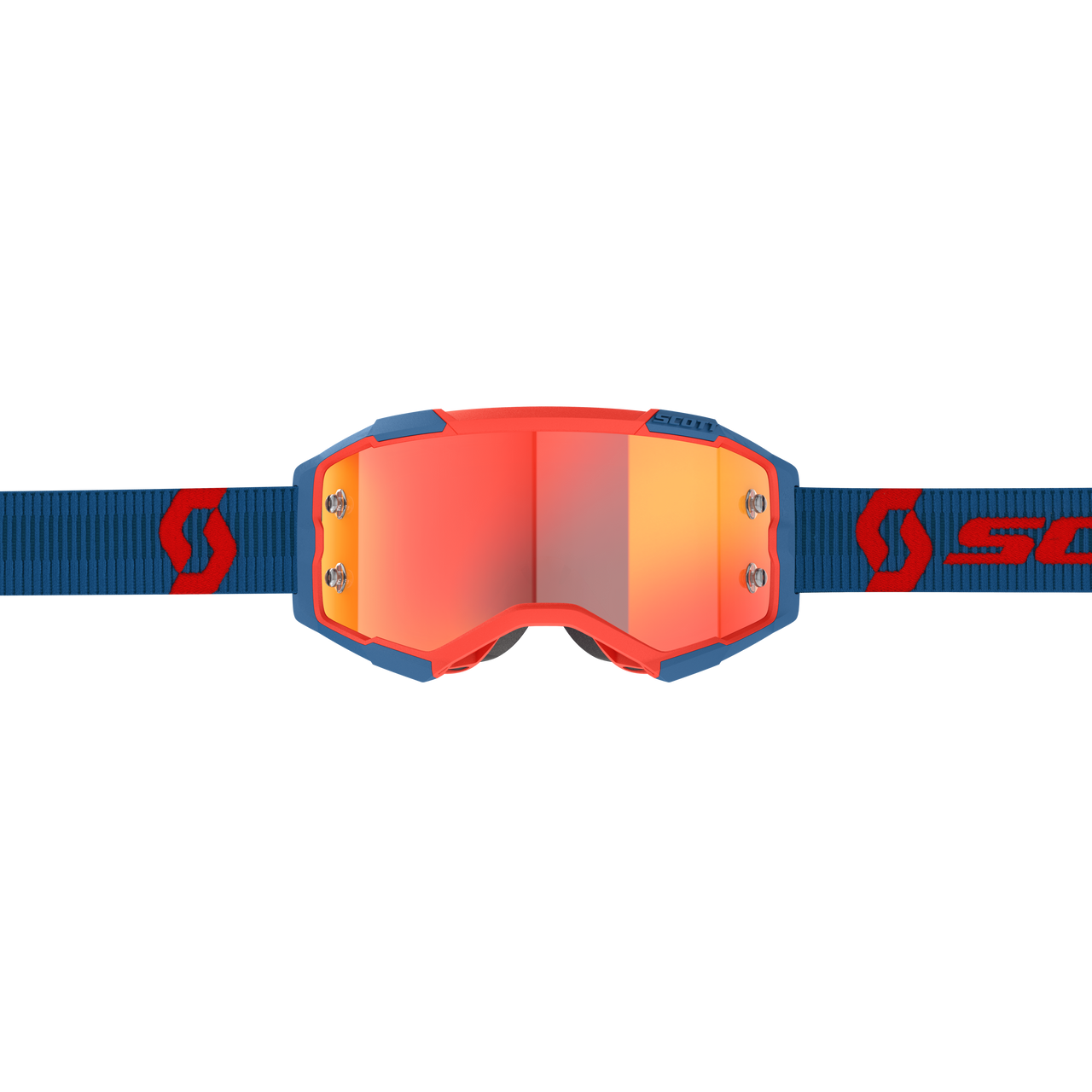 Scott Fury Goggle Dark Blue / Neon Red - Orange Chrome Works + Free ...