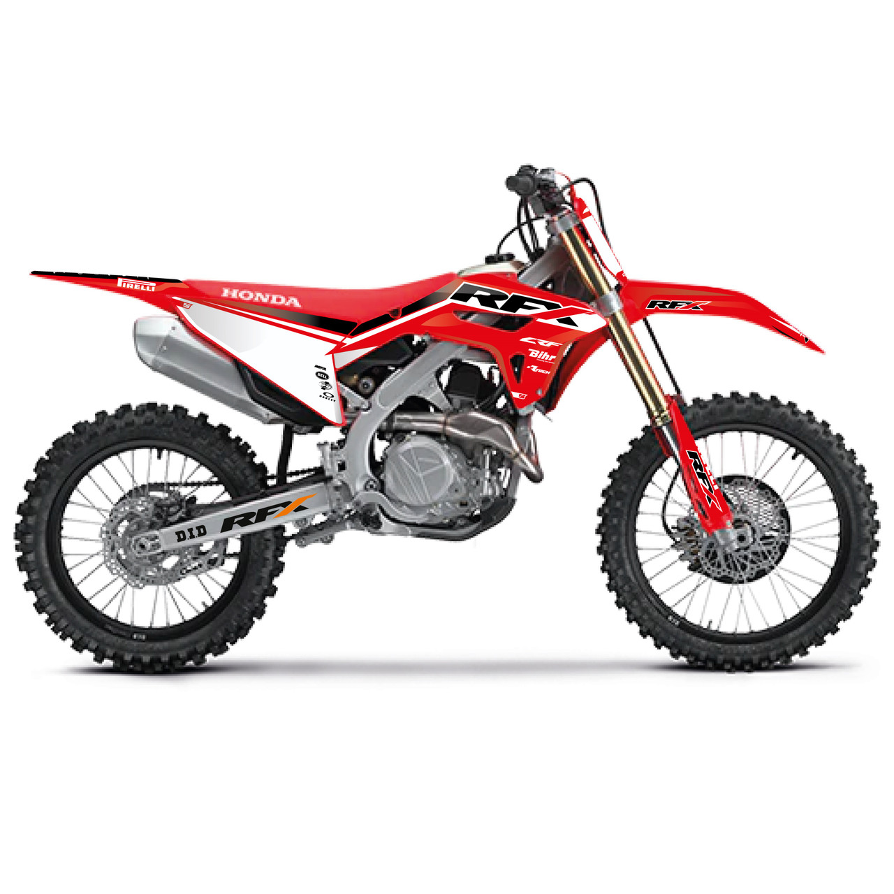 RFX Motocross Pro Full Graphics Kit Honda CRF 250 2022 (White Background)