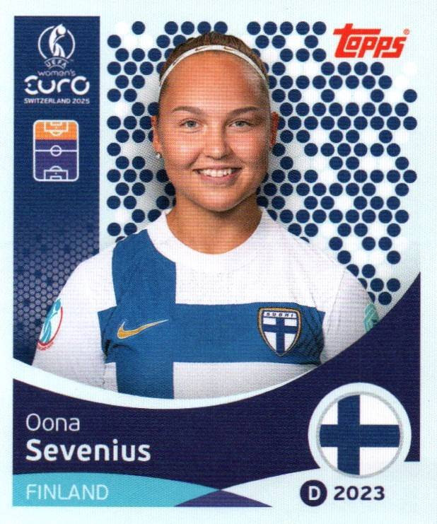 #91 Oona Sevenius (Finland) Topps UEFA Women's Euro 2025 Sticker ...
