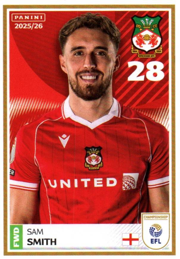 #471 Sam Smith (Wrexham) Panini EFL 2025/26 Sticker Collection ...
