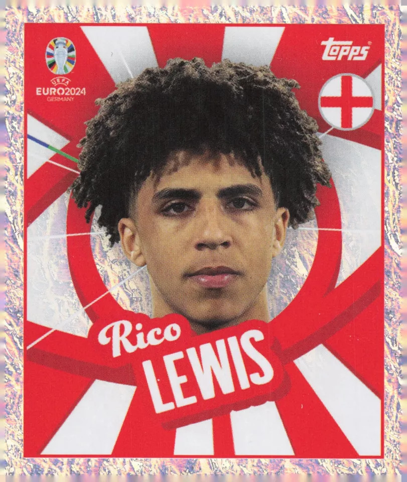 #ENG PTW Rico Lewis (England) Topps Euro 2024 Sticker Collection ...