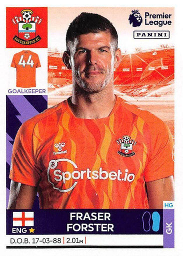 #494 Fraser Forster (Southampton) Panini Premier League 2022 Sticker ...