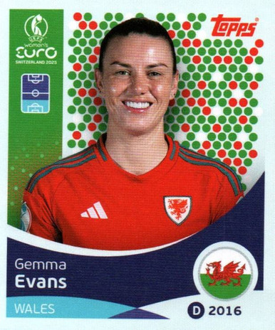 #274 Gemma Evans (Wales) Topps UEFA Women's Euro 2025 Sticker ...