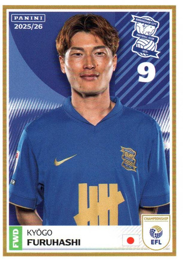 #32 Kyogo Furuhashi (Birmingham City) Panini EFL 2025/26 Sticker ...