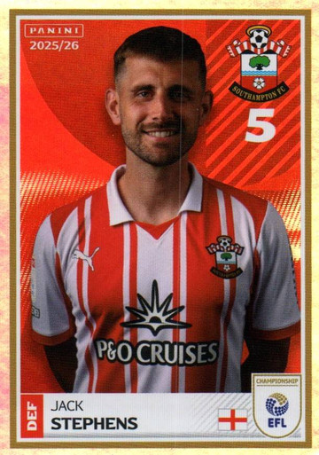 #370 Jack Stephens (Southampton) Panini EFL 2025/26 Sticker Collection ...