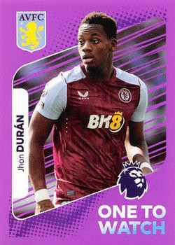 #107 Jhon Duran ONE TO WATCH (Aston Villa) Panini Premier League 2024 ...