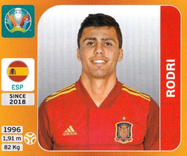 #525 Rodri (Spain) Panini Euro 2020 Tournament Edition Sticker ...