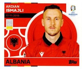 #ALB9 Ardian Ismajli (Albania) Topps Euro 2024 Sticker Collection ...