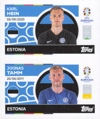 #EST2/3 Hein/ Tamm (Estonia) Topps Euro 2024 Sticker Collection ...