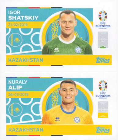 #KAZ2/3 Shatskiy/ Alip (Kazakhstan) Topps Euro 2024 Sticker Collection ...