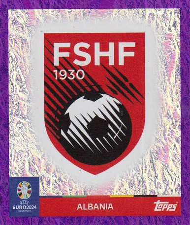 #ALB1 Logo (Albania) Topps Euro 2024 Sticker Collection PURPLE PARALLEL ...