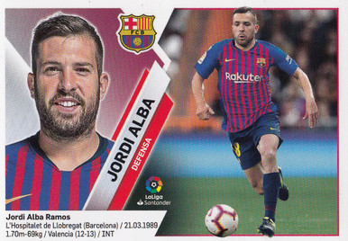 #7 Jordi Alba (FC Barcelona) Panini LaLiga Santander 2019-20 ...